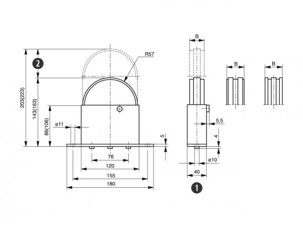 Spann-Box® tamaño 2 con perfil semicircular / Murtfeldt - Alto ...